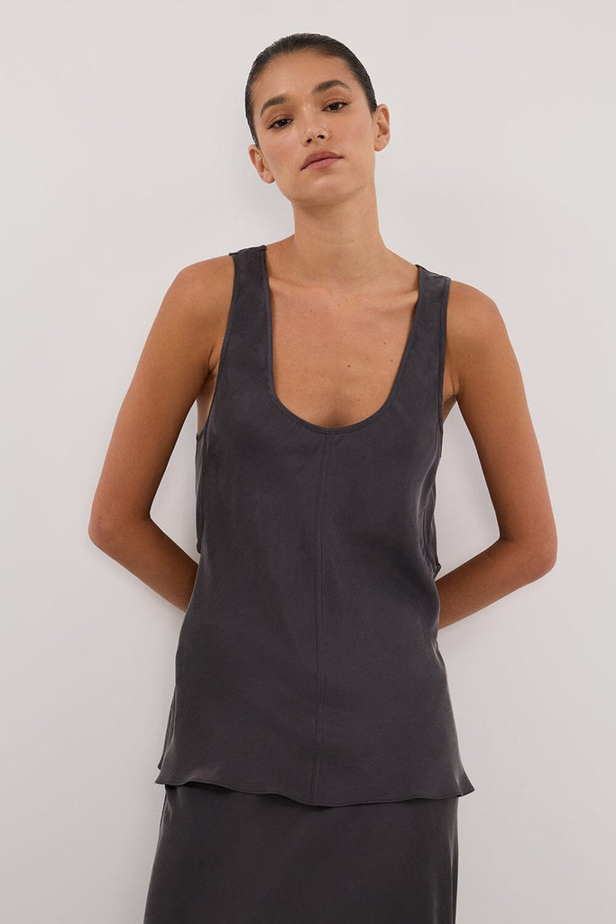 COLETTE PETROL SILK CAMI TOP | Dissh