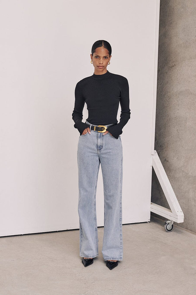 ALEXA BLUE HIGH RISE STRAIGHT JEAN | Dissh