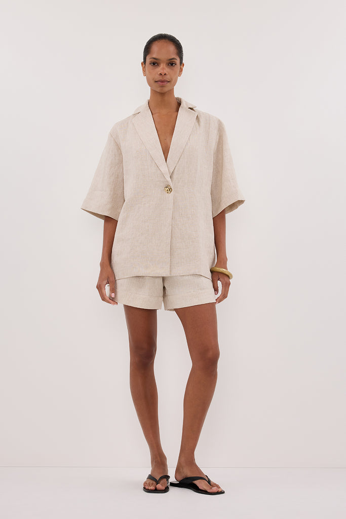 NALA NATURAL LINEN RESORT SHIRT | Dissh