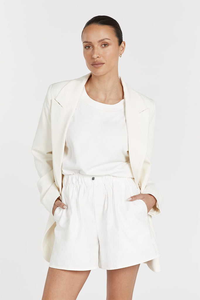 RHEA WHITE COTTON SHORT | Dissh
