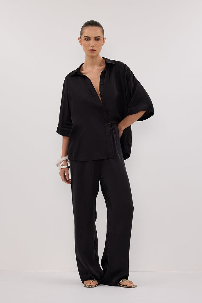 PERCY BLACK SILK PANT | Dissh