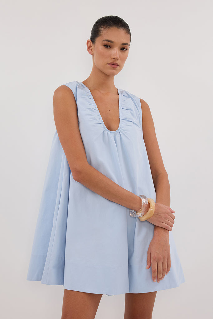 GABBY CORNFLOWER COTTON MINI DRESS | Dissh