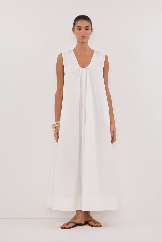 GABBY WHITE OVERSIZED COTTON MIDI DRESS | Dissh