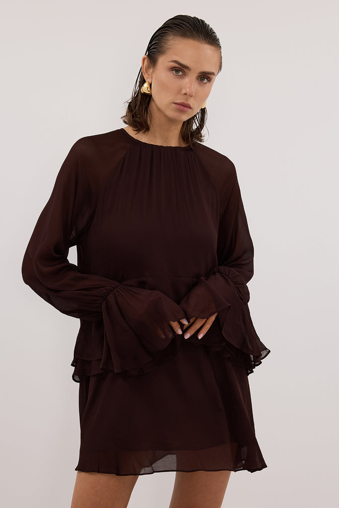 BODHI DARK CHOC GGT MINI DRESS | Dissh