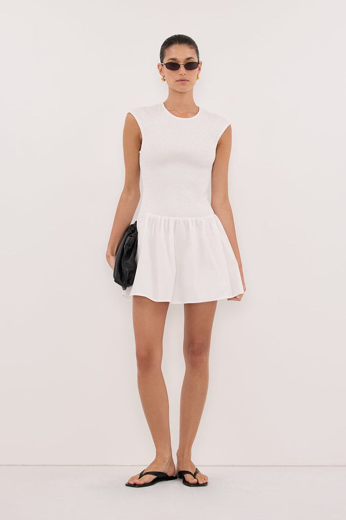 RUBI WHITE POPLIN MINI DRESS | Dissh