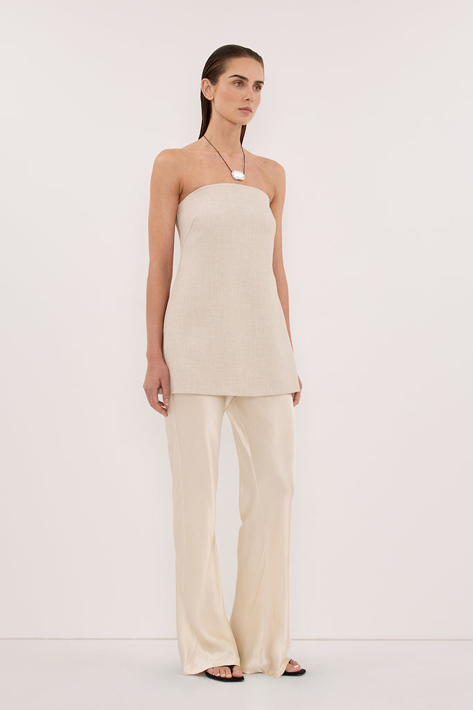 NIKKI CREAM SATIN BIAS PANT | Dissh