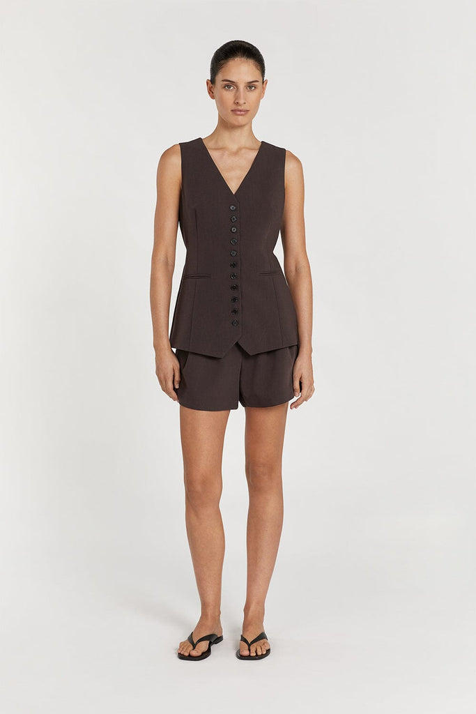 ELLE DARK CHOCOLATE VEST | Dissh