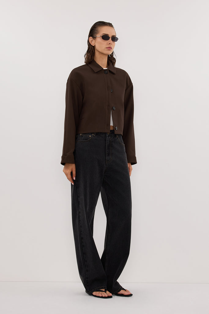 LEX DARK CLOVER CROPPED JACKET | Dissh