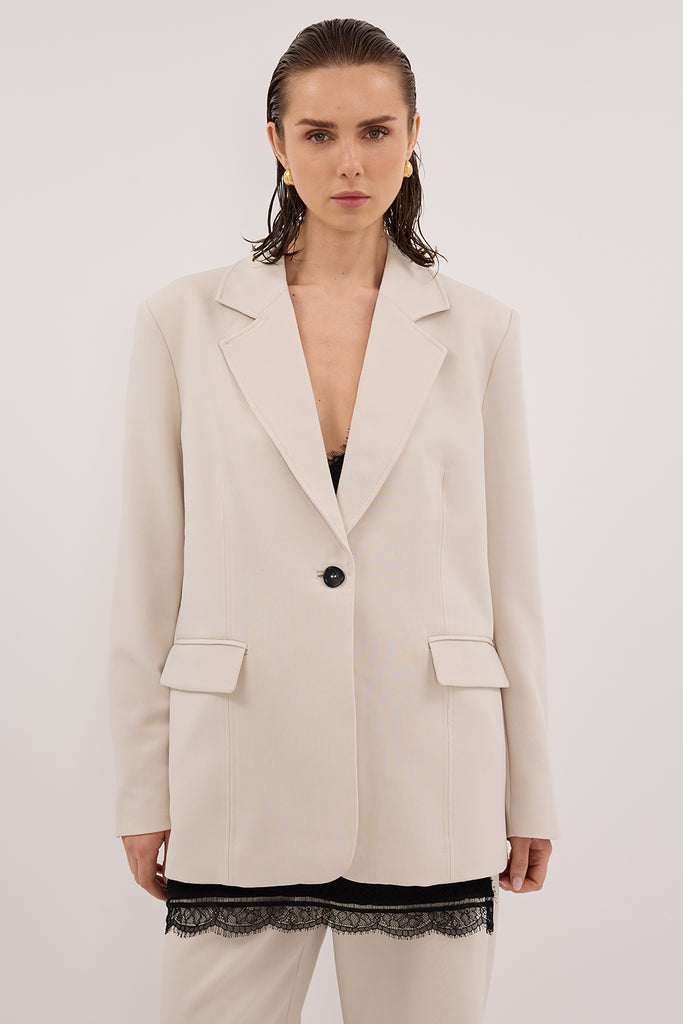 CHELSEA BONE OVERSIZED BLAZER | Dissh