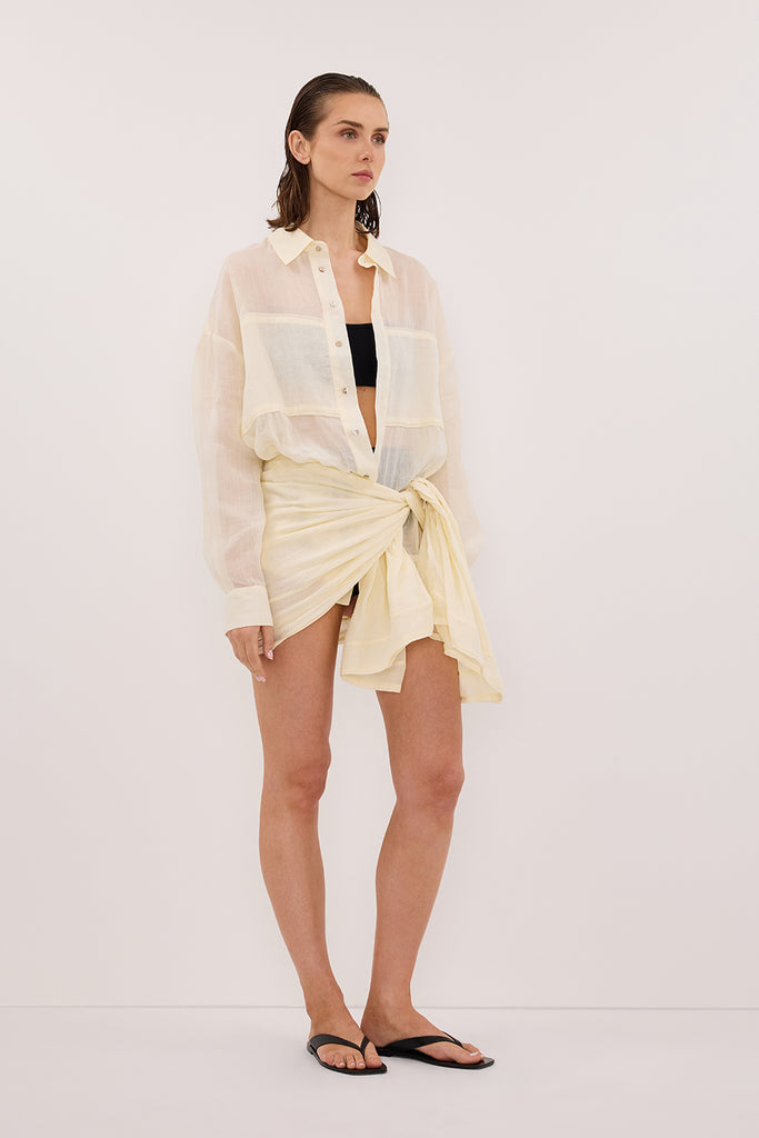 KAI STRAW RAMIE SLEEVED SHIRT | Dissh