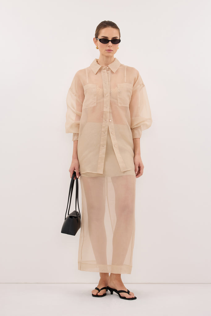 SIAN GOLD ORGANZA SHIRT | Dissh