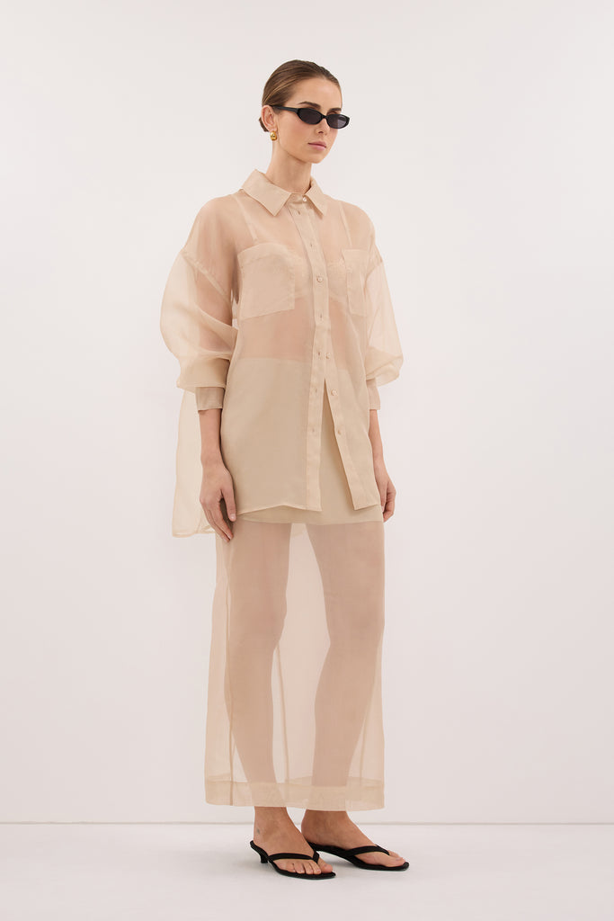 SIAN GOLD ORGANZA SHIRT | Dissh