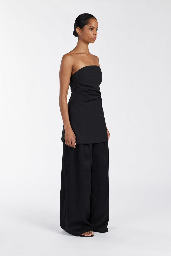 LEO BLACK STRAPLESS TUNIC | Dissh
