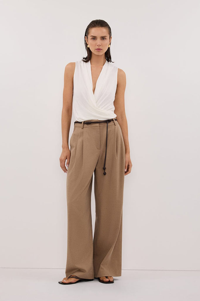 FELICITY OFF WHITE S/LESS WRAP TOP | Dissh