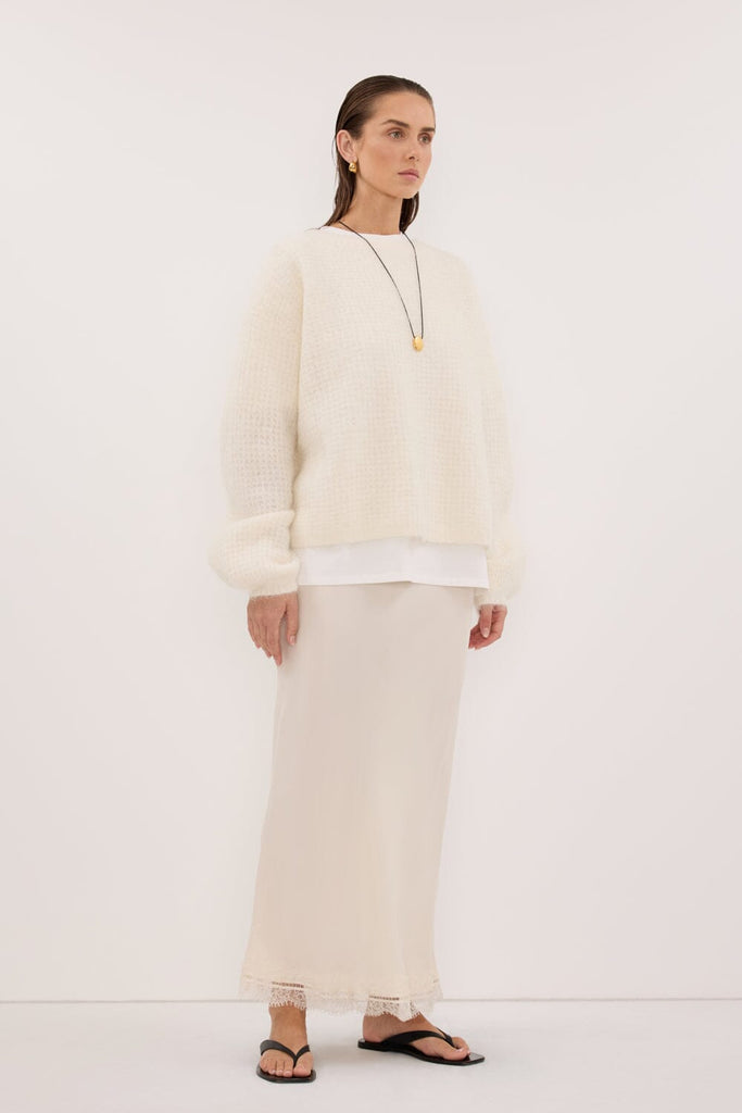 ALYSSA IVORY CREW NECK JUMPER | Dissh
