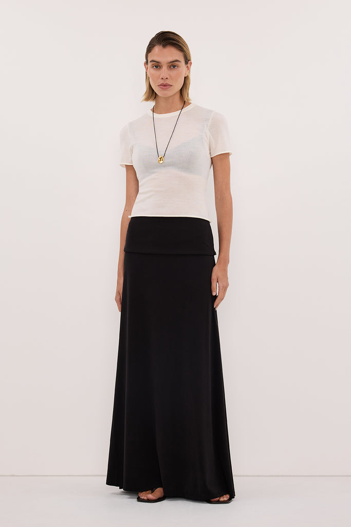JULIE BLACK MODAL BLEND SKIRT | Dissh