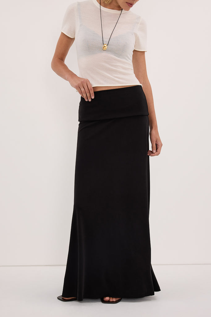 JULIE BLACK MODAL BLEND SKIRT | Dissh