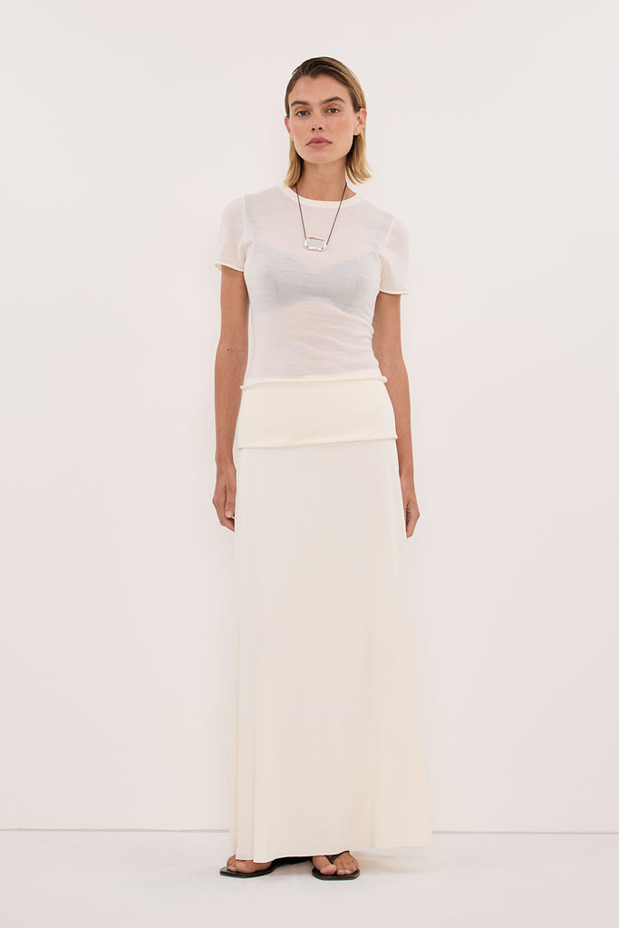 JULIE OFF WHITE MODAL BLEND SKIRT | Dissh