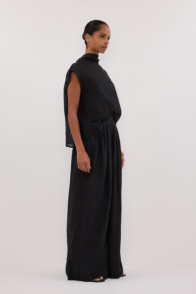 CARMEL BLACK RAMIE PANT | Dissh