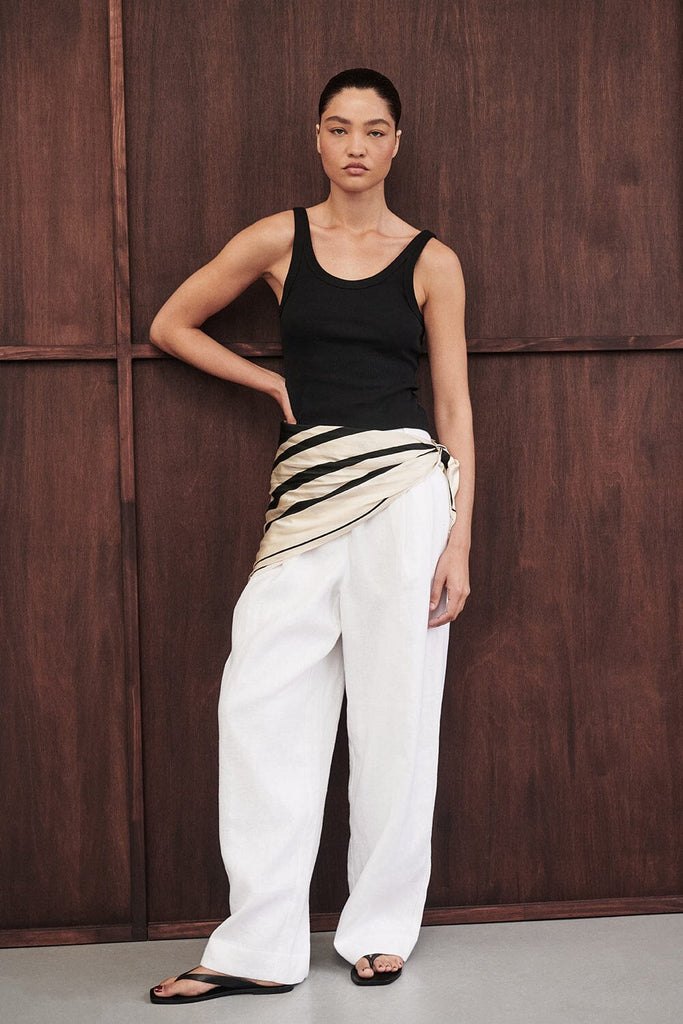 FRAN WHITE LINEN PANT | Dissh