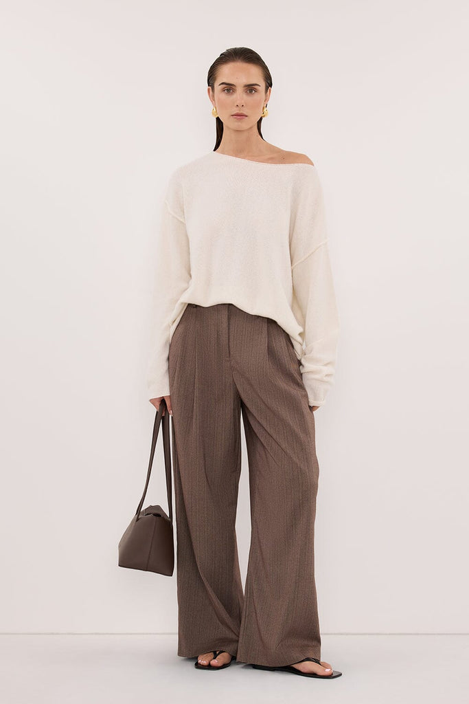 HAILEY CHOC STRIPE RELAXED PANT | Dissh