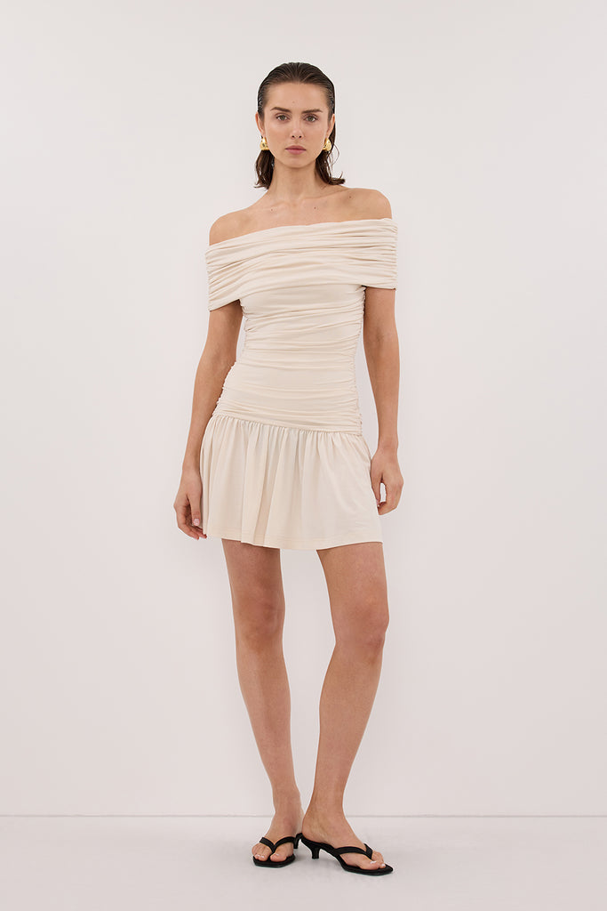 FEZ BONE OFF SHOULDER MINI DRESS | Dissh