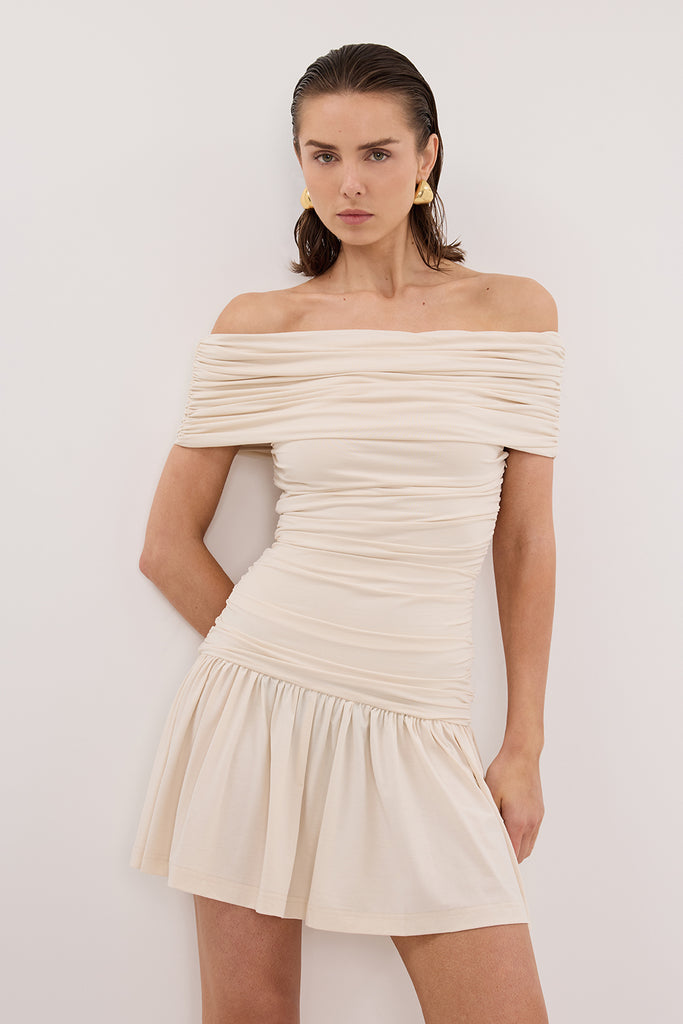 FEZ BONE OFF SHOULDER MINI DRESS | Dissh