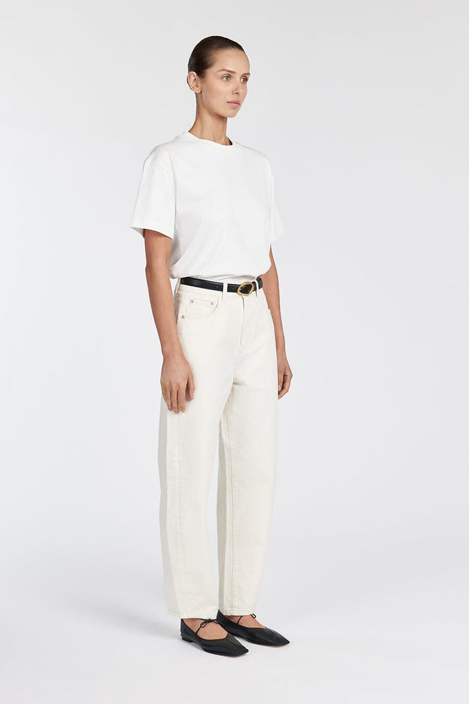 CALEB CREAM BARREL LEG JEAN | Dissh