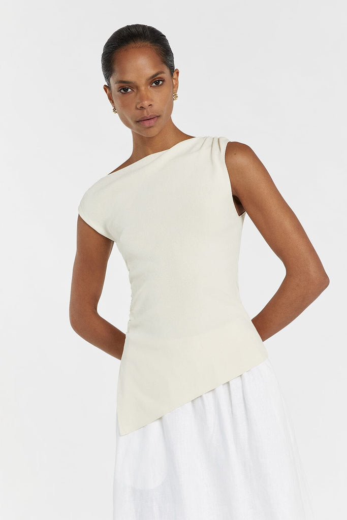 POPPY LEMON ASYM LONGLINE TOP | Dissh