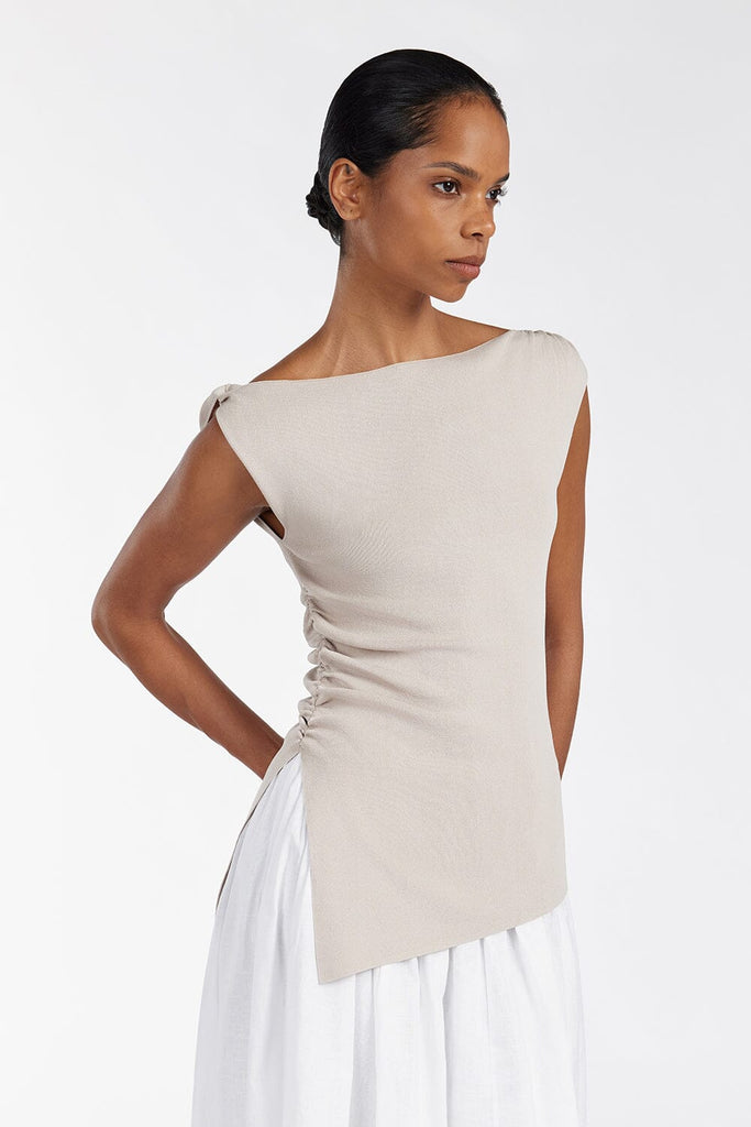 POPPY STONE ASYM LONGLINE TOP | Dissh