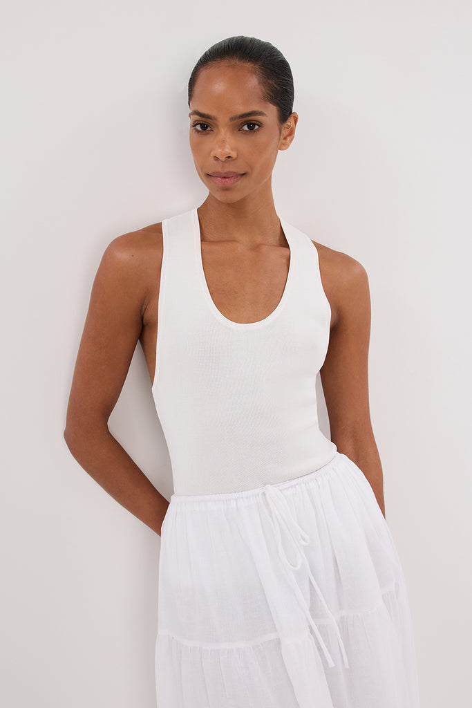 DEVIN OFF WHITE RACER KNIT TANK | Dissh