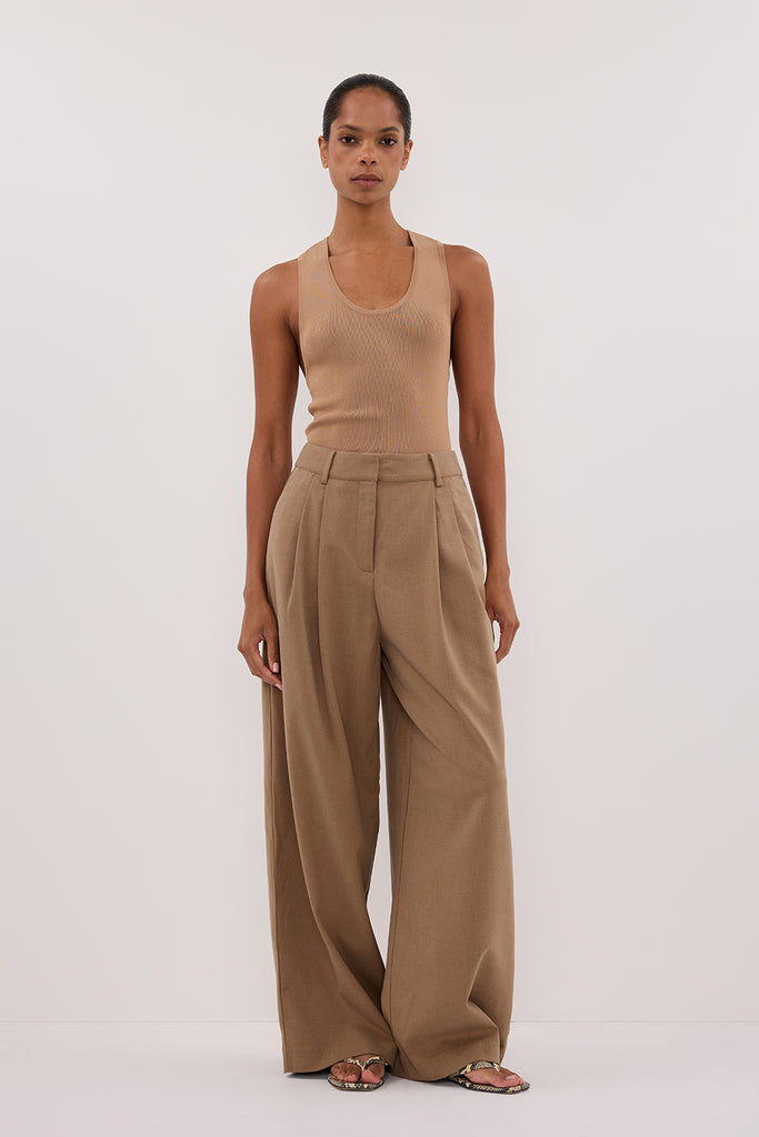 DEVIN TAN RACER KNIT TANK | Dissh