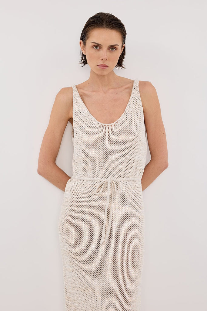 HEIDI CREAM MARLE KNIT MAXI DRESS | Dissh