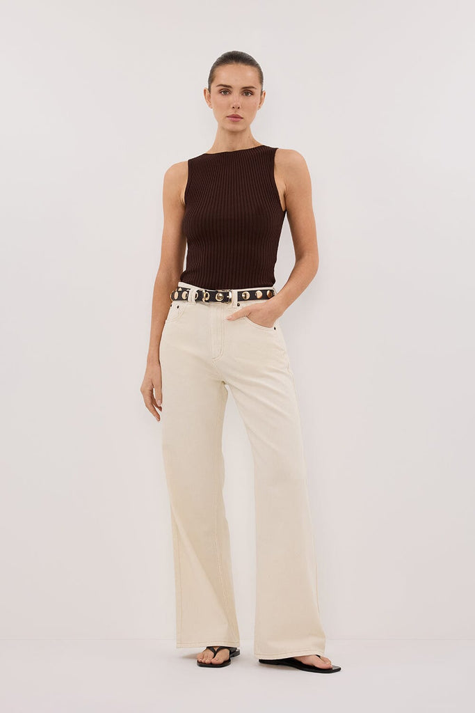 SIERRA BITTER CHOC KNIT TOP | Dissh