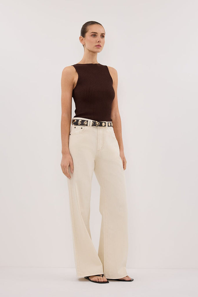 SIERRA BITTER CHOC KNIT TOP | Dissh