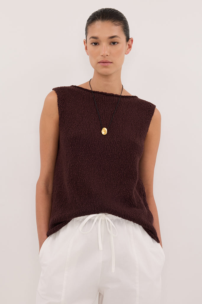 DINA CHOC KNIT TOP | Dissh