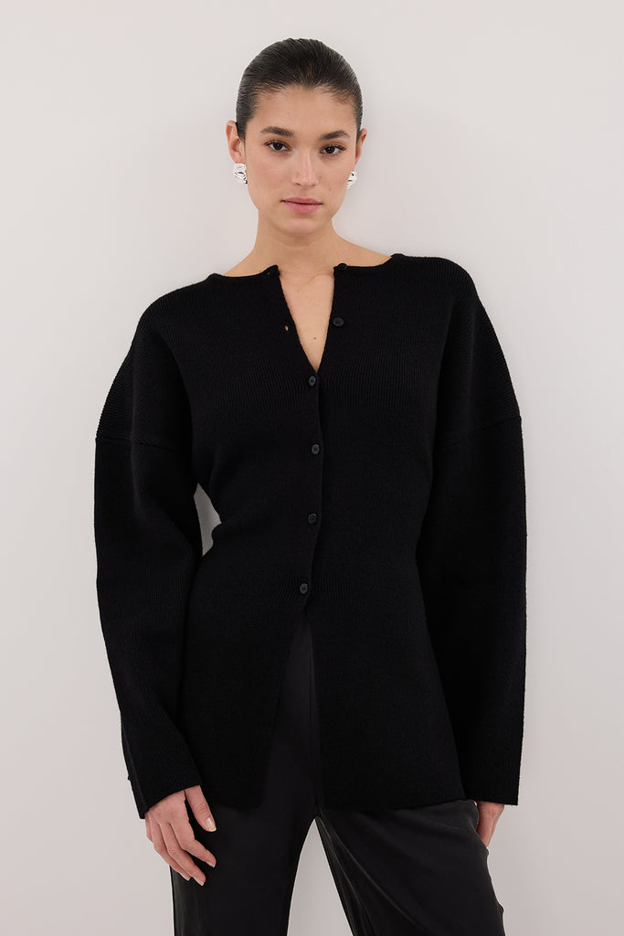MARTHA BLACK CINCHED CARDIGAN | Dissh