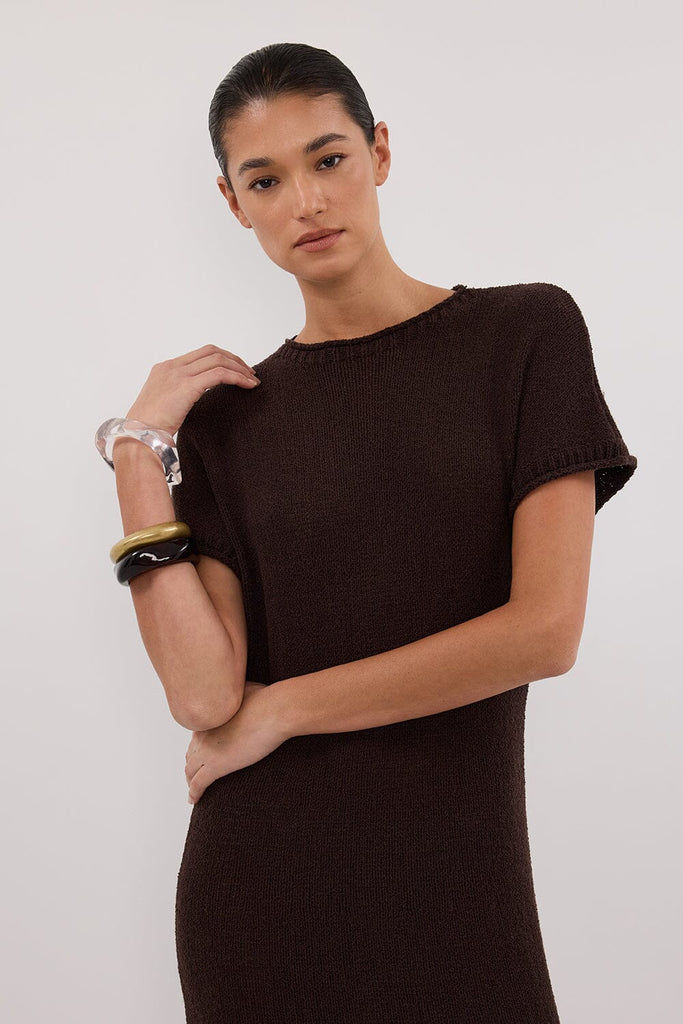 ERIN CHOC KNIT MAXI DRESS | Dissh