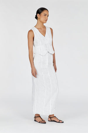 MARCEL WHITE PINSTRIPE VEST | Dissh